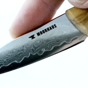 Moorhaus Paring Knife - Japanese VG10 Steel Core Stainless Damascus Blade - Kitchen Chef Knives