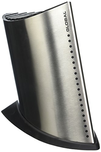 Global GKB-52, 10 Slot Knife Block, Stainless Steel