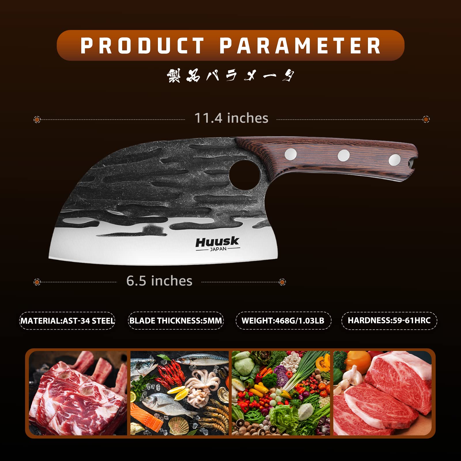 Huusk Japan Knives, Upgraded Serbian Chef Knife Bundle with Professional Kitchen Knives