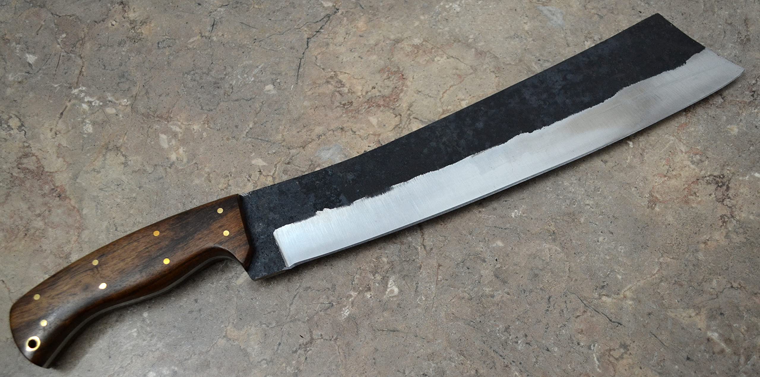 Gneric Ocean Axis Supplies Serbian Meat Cleaver Hand Forged Heavy Duty Bone Chopper Full Tang Butcher Knife High Carbon Steel Chef's Custom Made Rail Track Viking Machete