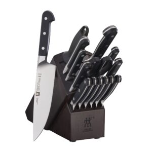 zwilling pro 16-pc knife block set - walnut