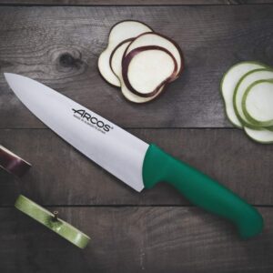 ARCOS Chef Knife 10 Inch Nitrum Stainless Steel and 250 mm Blade. Professional Multipurpose Cooking Knife. Ergonomic Polypropylene Handle.Professional Chef Knife. Series 2900. Color Green.