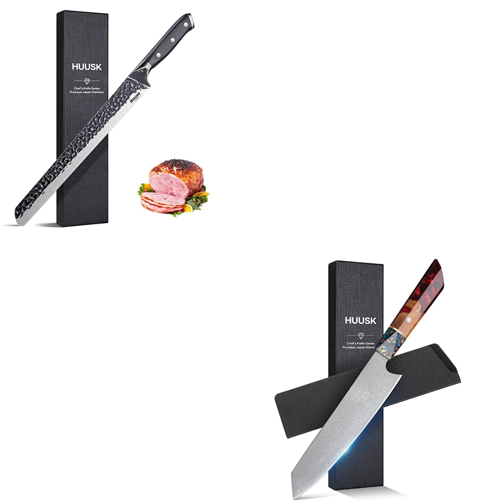 Huusk Premium Slicing Knife Bundle with Professional Meat Cutting Knife