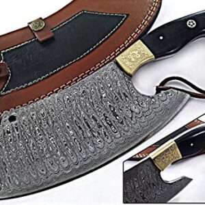 Damascus steel blade vegetable and meat cleaver Chopper chef's kitchen knife .SM105