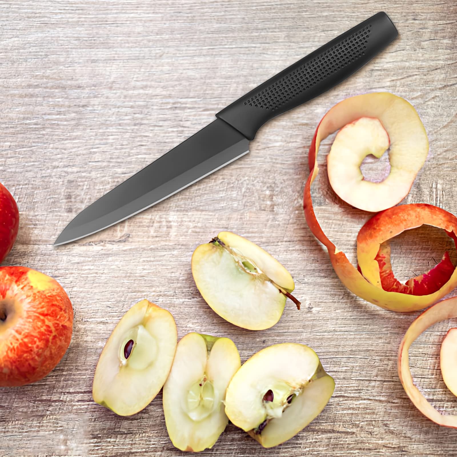 Lomgwumy Paring Knife, 3 Sharp and Durable Fruit Knife, Exquisite and Beautiful, the Black Blade is More Advanced, Fruit Knives Small is Suitable for Most Vegetables, Fruits and Meat