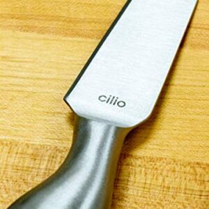 Cilio Piave Brushed Stainless Steel Cheese Knife in Wooden Box, Set of 4