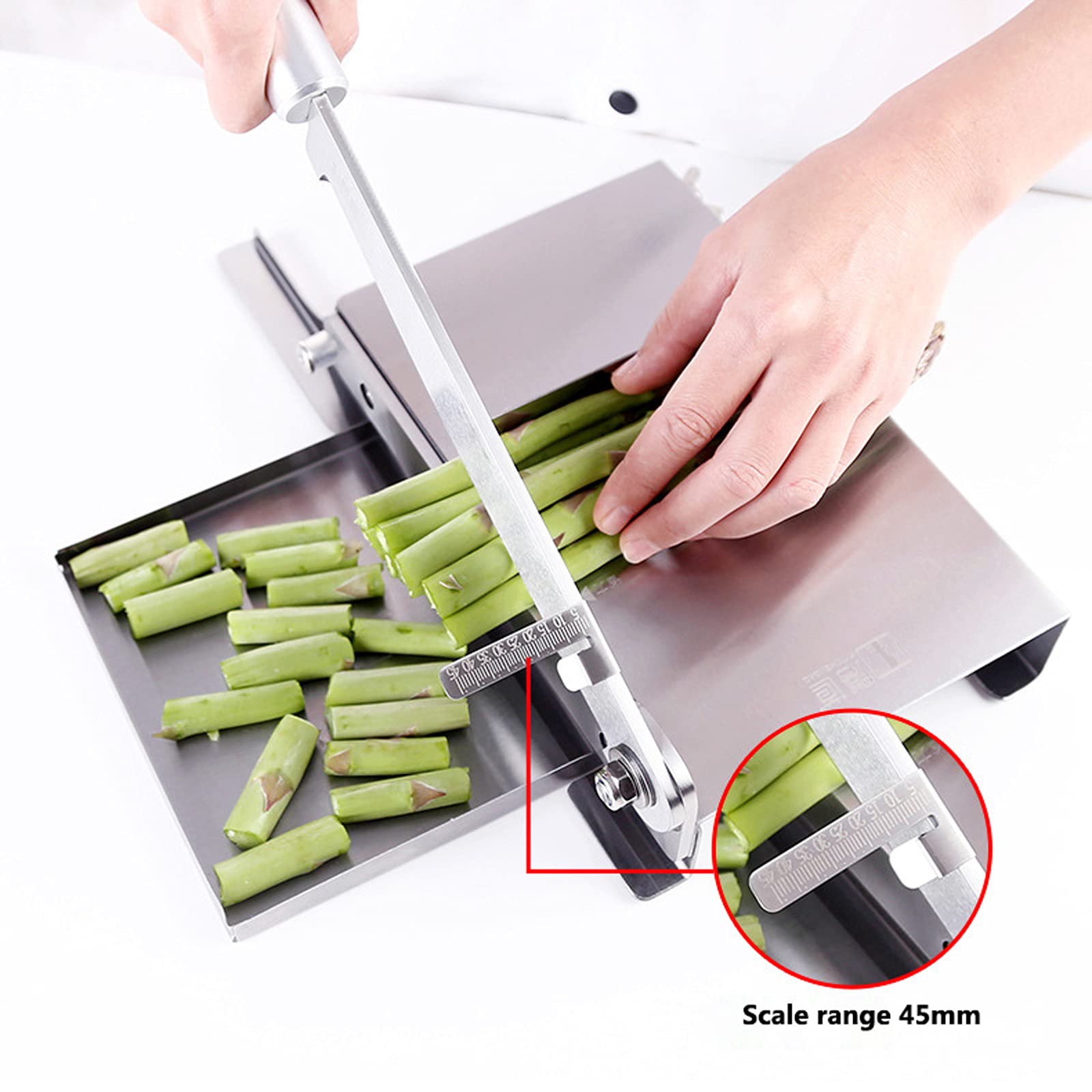 Wgwioo Frozen Meat Slicer, Manual Vegetable Cutting Machine, Stainless Steel Meat Cutter, Beef Mutton Roll Meat Cheese Food Slicer