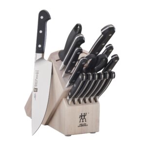 zwilling pro 16-pc knife block set - white