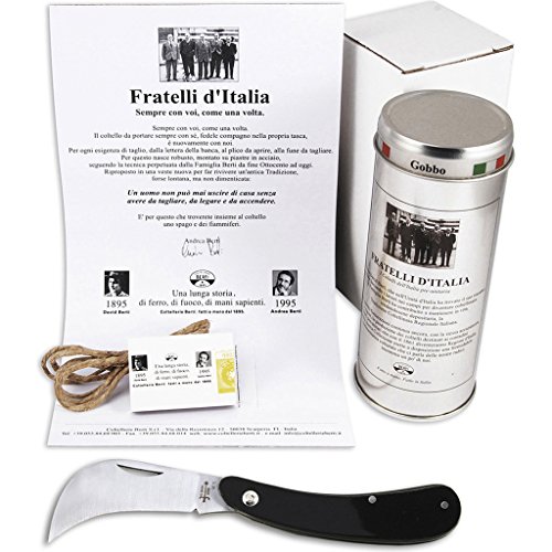 Coltellerie Berti Fratelli Roncola Foraging Pocket Knife | Black Lucite Handle