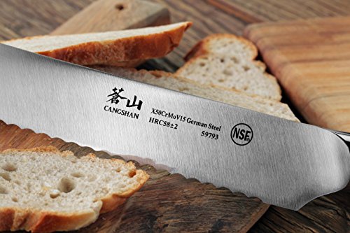 Cangshan N1 Series 59793 German Steel Forged Bread Knife, 8-Inch