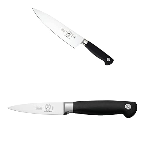 Mercer Culinary Genesis 8-Inch Short Bolster Chef's Knife and 3.5-Inch Paring Knife