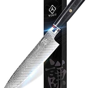 Damascus Chef Knife Japanese Chefs Knife 8 Inch VG10 Kitchen Knife 67-Layer High Carbon Stainless Steel Knife Ergonomic Superb Edge Retention Gyuto Chefs Knives with Gift Box