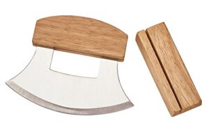 ulu knife with wooden stand