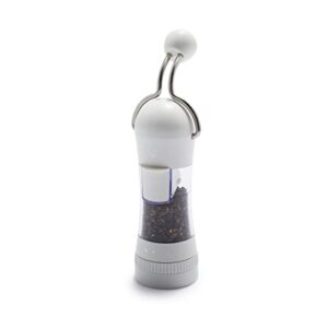 greenlife salt and pepper grinder, mess-free ratchet mill, adjustable coarseness and easily refillable, white 1/3 cup capacity