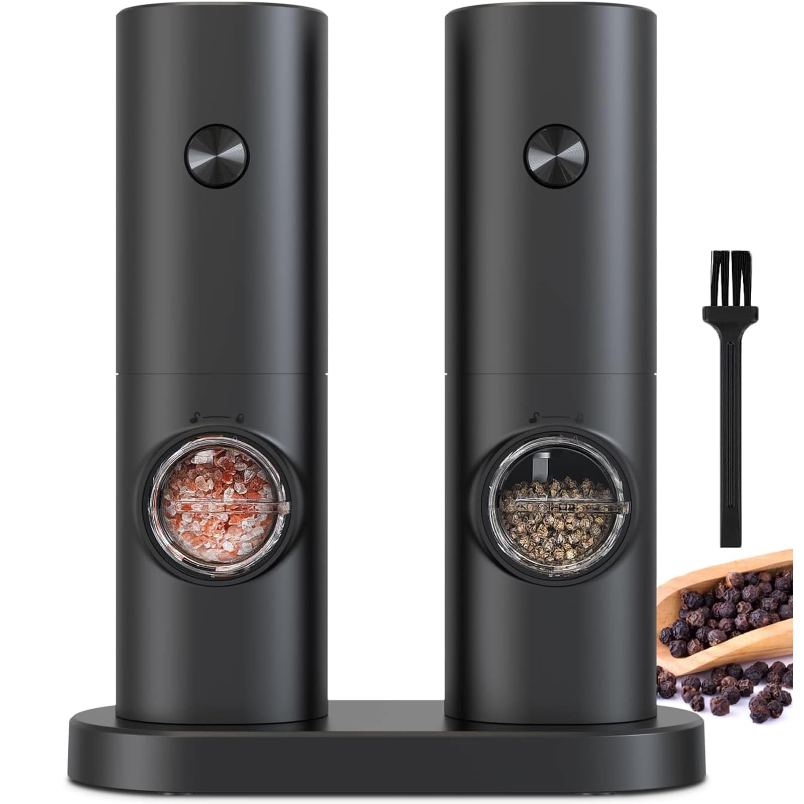 COKUNST Electric Salt or Pepper Grinder, Battery Operated Gravity Sensing Grinder with Light and Switch Button, Automatic Pepper Mill with One Hand Operation Refillable for Kitchen Resturant BBQ