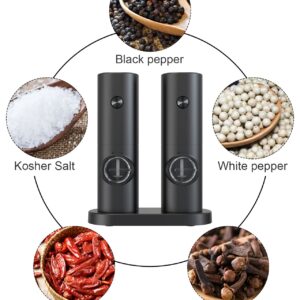 COKUNST Electric Salt or Pepper Grinder, Battery Operated Gravity Sensing Grinder with Light and Switch Button, Automatic Pepper Mill with One Hand Operation Refillable for Kitchen Resturant BBQ