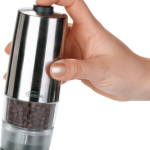 Trudeau One-Hand Battery Operated Pepper Mill, Stainless Steel Finish 7 by 2