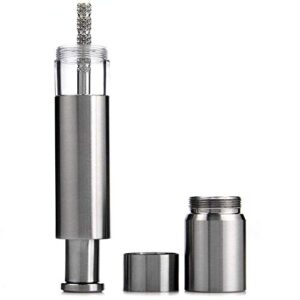 Salt and Pepper Grinder Set of 2,Stainless Steel Push Button Grinder Modern Design Thumb Grinder, for Black Pepper, Sea Salt and Himalayan Salt, Spice and Salt