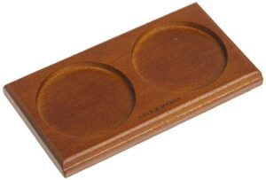 cole & mason salt & pepper mill tray, brown wood