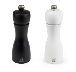 peugeot 2/24260 tahiti 6 inch black pepper mill and white salt mill set