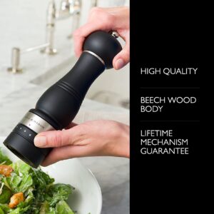 COLE & MASON Ardingly Wood Pepper Grinder - Wooden Mill Includes Gourmet Precision Mechanism and Premium Peppercorns, Dark Brown