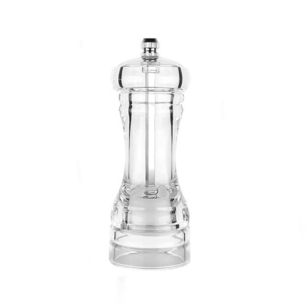 1PC Clear Acrylic Pepper Grinder Mill 5 Inch Salt and Pepper Shaker Salt Grinder Pepper Mill Shakers Refillable with Adjustable Coarseness Ceramic Rotor