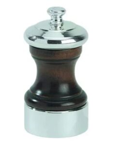 peugeot palace 4 inch silver plated pepper mill, antique brown