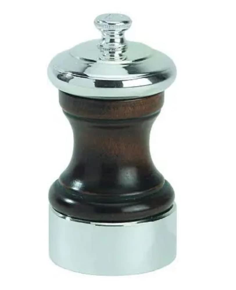 Peugeot Palace 4 Inch Silver Plated Pepper Mill, Antique Brown