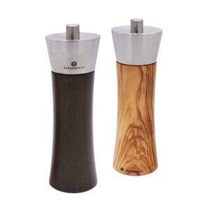 zassenhaus pepper and salt mill set, wenge and olive wood, 7.0 inch