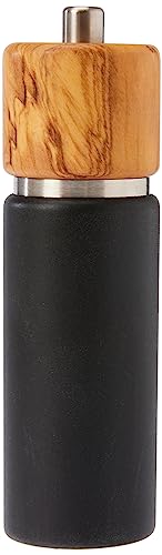 Zassenhaus Hannover Pepper Grinder Mill, 7-Inch, Matte Black/Natural Olive Wood