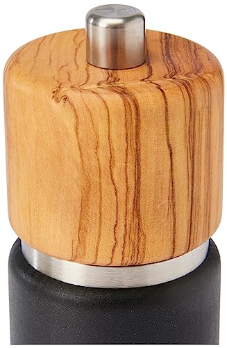 Zassenhaus Hannover Pepper Grinder Mill, 7-Inch, Matte Black/Natural Olive Wood