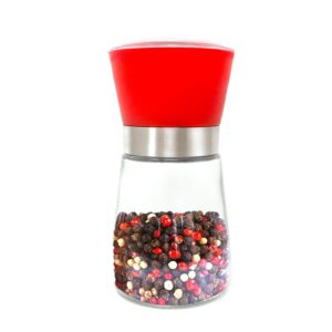 honbay 1pcs premium red home high grips manual salt or pepper grinder mill shakers grinder jar for kitchen