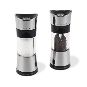 cole & mason precision horsham inverta salt and pepper mill gift set, chrome, 15 cm