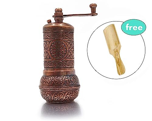 Küchengeräte Decorative Black Pepper & Coffee Grinder Refillable Turkish Spice Mill with Adjustable Coarseness - Manual Pepper Mill with Handle - Spice Grinder Metal with Hand Crank - Best Gift Idea