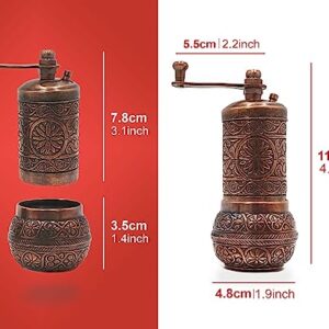 Küchengeräte Decorative Black Pepper & Coffee Grinder Refillable Turkish Spice Mill with Adjustable Coarseness - Manual Pepper Mill with Handle - Spice Grinder Metal with Hand Crank - Best Gift Idea