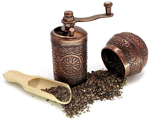 Küchengeräte Decorative Black Pepper & Coffee Grinder Refillable Turkish Spice Mill with Adjustable Coarseness - Manual Pepper Mill with Handle - Spice Grinder Metal with Hand Crank - Best Gift Idea