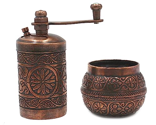 Küchengeräte Decorative Black Pepper & Coffee Grinder Refillable Turkish Spice Mill with Adjustable Coarseness - Manual Pepper Mill with Handle - Spice Grinder Metal with Hand Crank - Best Gift Idea