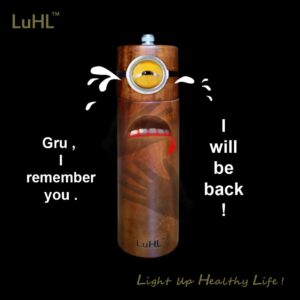 LuHL™ 8 inch Small pretty waist Acacia wooden pepper or salt mill, manual spice grinder