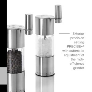 AdHoc Select Salt or Pepper Grinder - Manual Salt & Pepper Mill with a Gear Crank System - Adjustable Grind Level from Fine to Coarse Granules - Stainless Steel, 7.5"