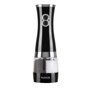 tower duo electric salt/pepper mill, black