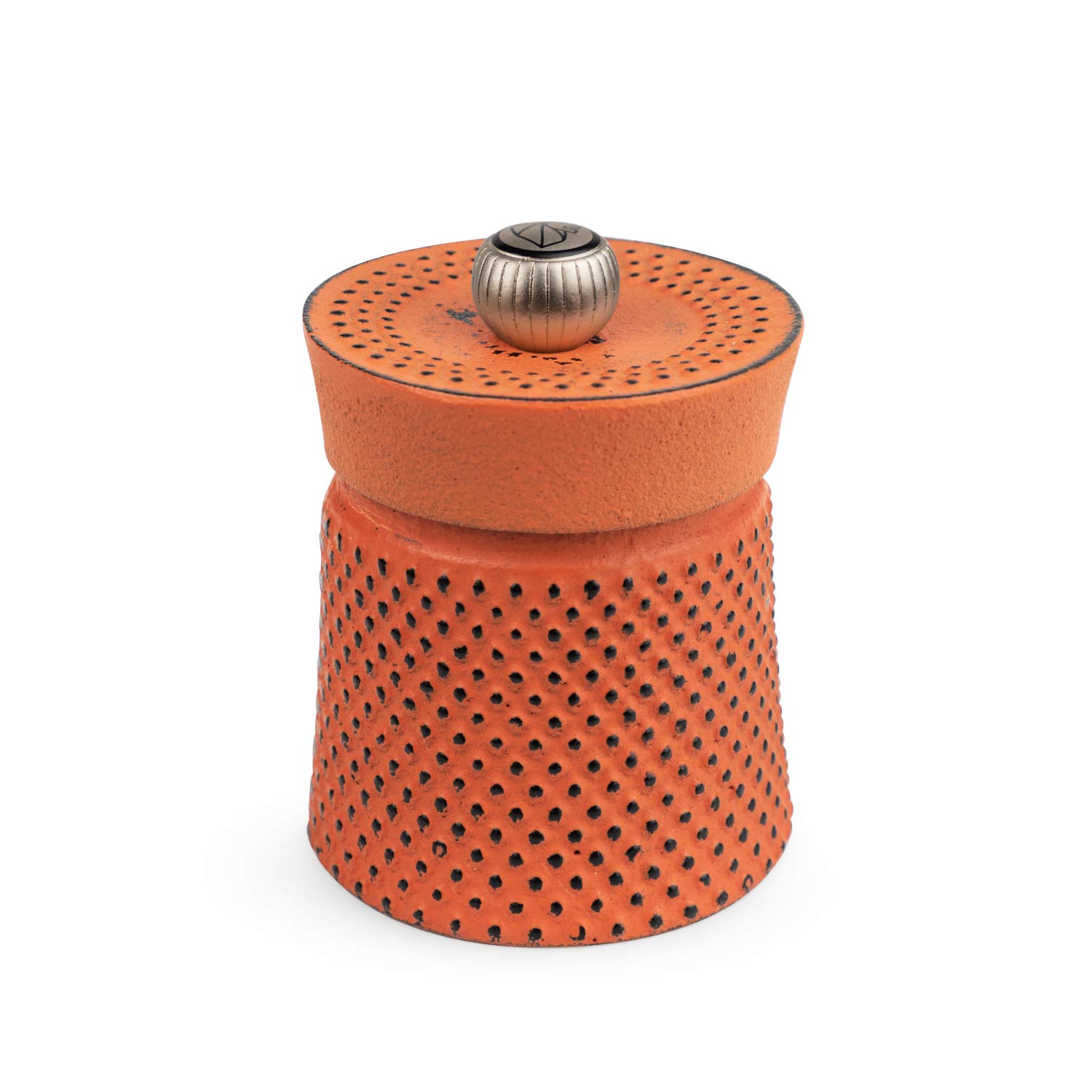 Peugeot Bali FONTE Cast Iron Pepper Mill, 8cm/3 In Orange, Black, 3.15in.