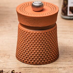 Peugeot Bali FONTE Cast Iron Pepper Mill, 8cm/3 In Orange, Black, 3.15in.