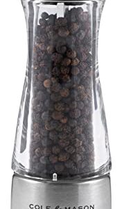 Cole & Mason Gourmet Precision Windermere Pepper Mill, Stainless Steel and Acrylic 16.5 cm