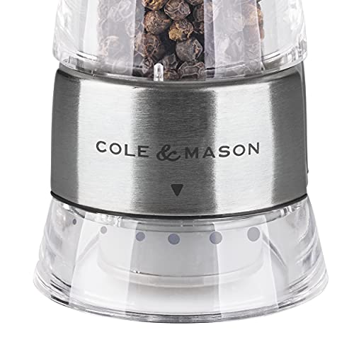 Cole & Mason Gourmet Precision Windermere Pepper Mill, Stainless Steel and Acrylic 16.5 cm