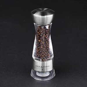 Cole & Mason Gourmet Precision Windermere Pepper Mill, Stainless Steel and Acrylic 16.5 cm