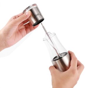 Dual Stainless Steel Pepper Grinder 2 in 1 Kitchen Salt & Pepper Mill Grinder Glass Body Shakers Pepper Mill Adjustable Ceramic Rotor