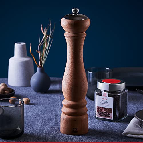 Peugeot - Paris Icône u'Select Manual Pepper Mill - Adjustable Grinder - Walnut Wood, Natural Matte Finish