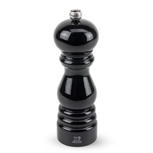 peugeot 1870418 paris manual pepper mill adjustable grinder - beechwood, gloss black