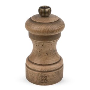 peugeot bistro antique gift box, distressed beechwood 4 inch salt mill