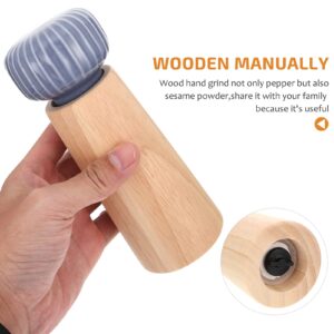 Angoily Pepper Grinder Wooden Pepper Mill Salt Mill Peppercorn Salt Grinder Shaker Handheld Pepper Grinder Kitchen Grinding Tool for Sea Salt Spice